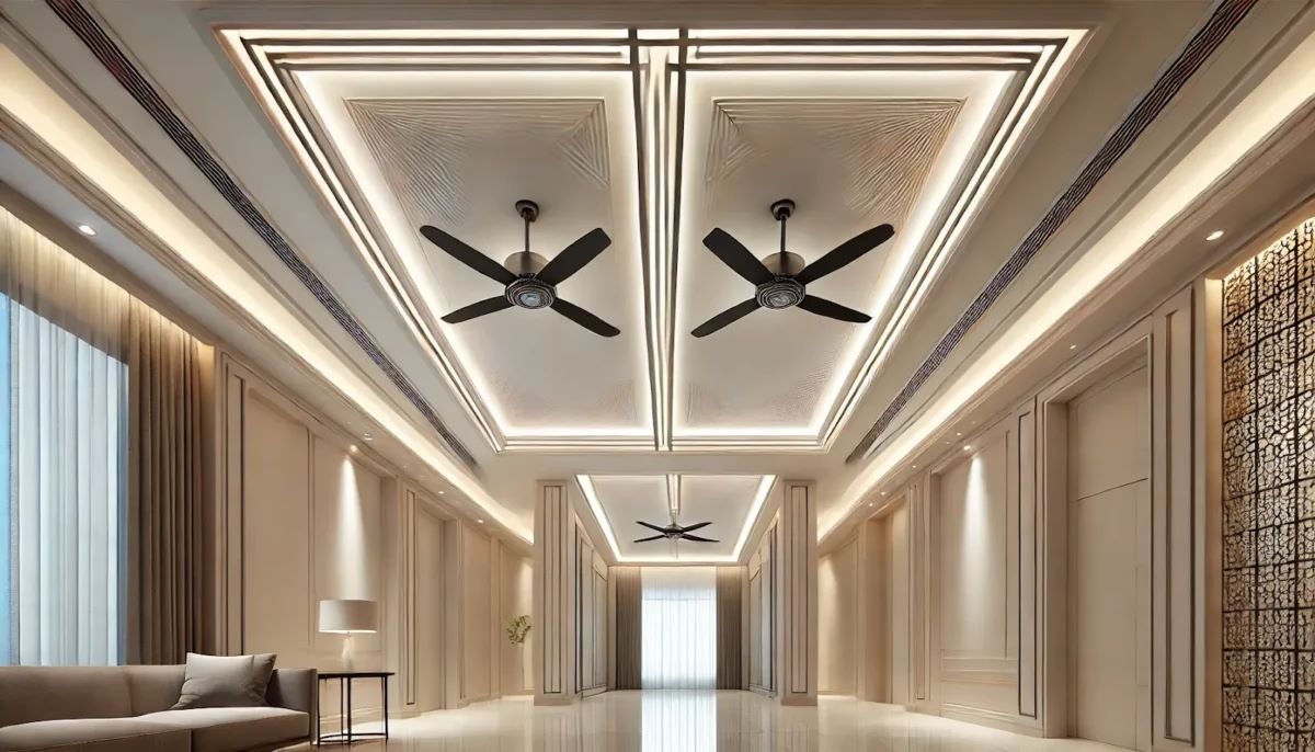 10 False Ceiling Designs With 2 Fans